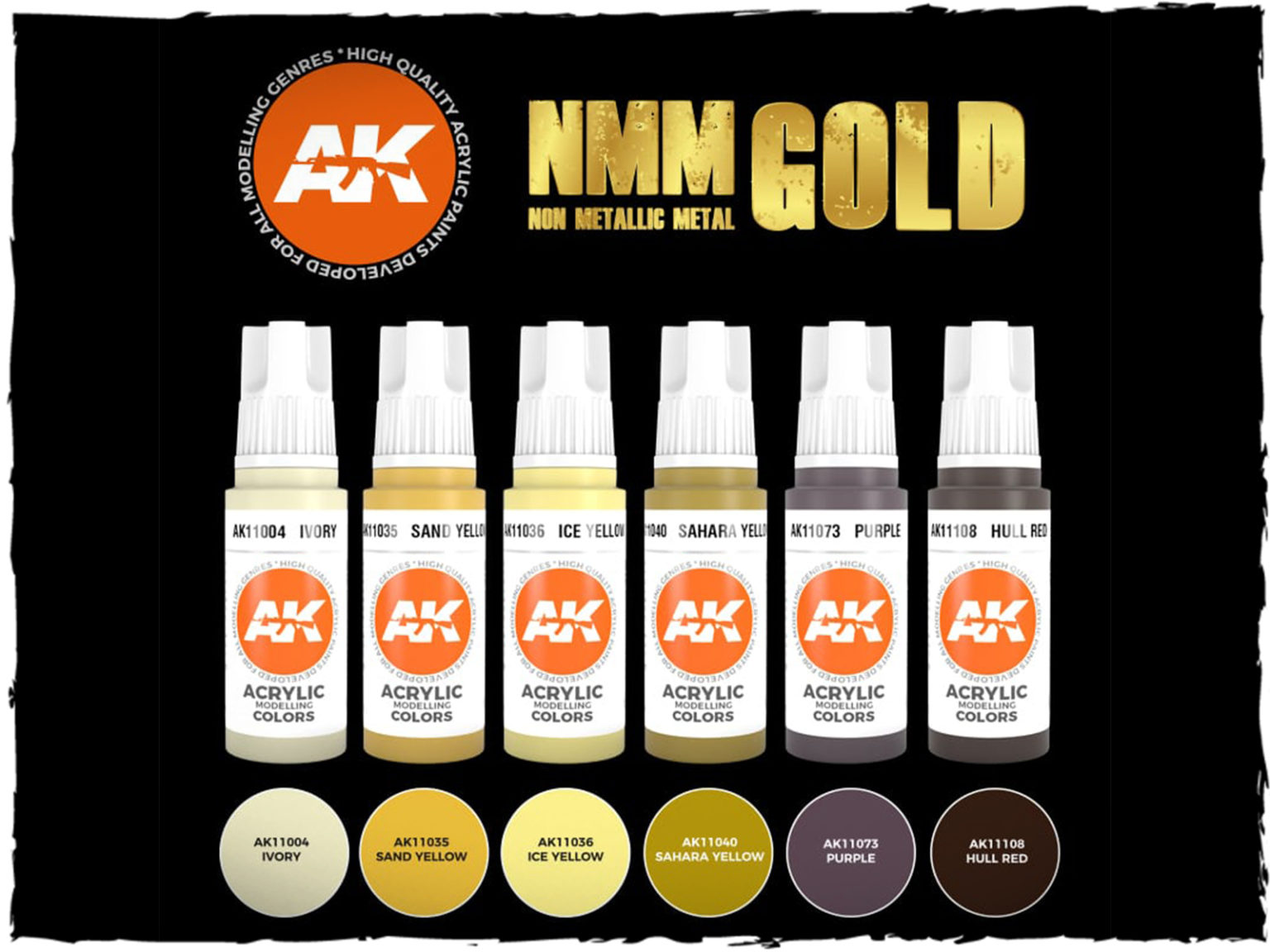 AK colors 3rd gen - AK11606 - NMM Non Metallic Metallic Gold Colors Set ...